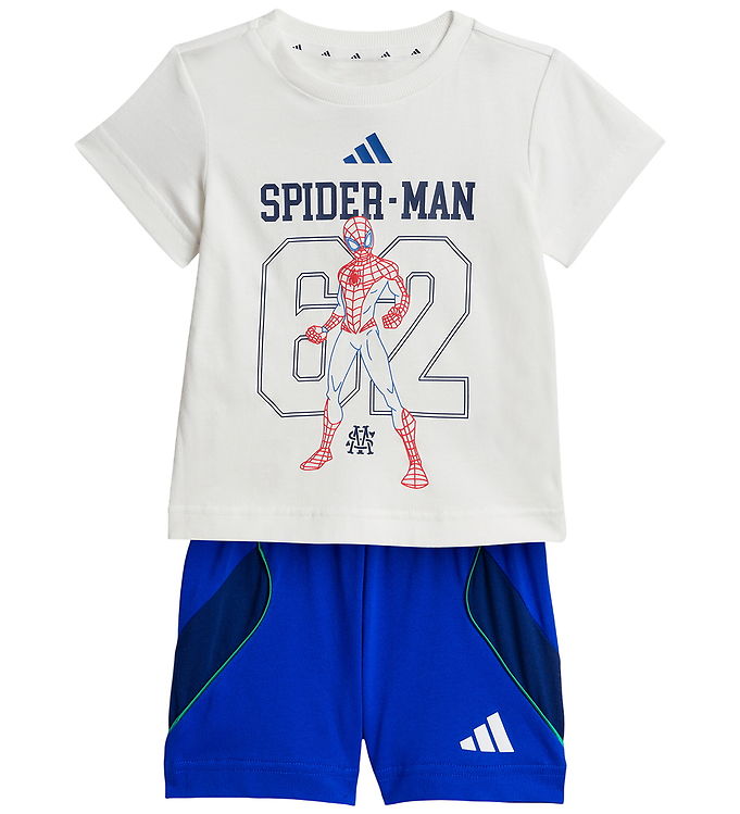 adidas Performance Shortssæt - Marvel - Hvid/Royal Blue m. Spiderman